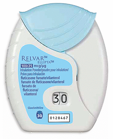 RELVAR ELLIPTA Fluticasone Furoate / Vilanterol Trifenatate 100mcg ...